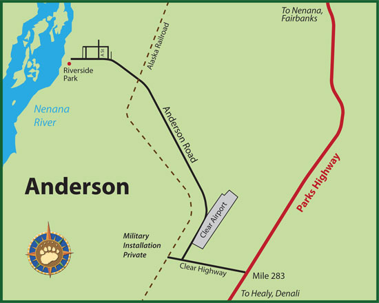 Maps of Alaska Roads By Bearfoot Guides: Map Of Anderson, Alaska On The ...