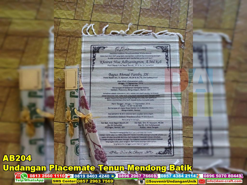 Undangan Placemate Tenun Mendong | Souvenir Pernikahan