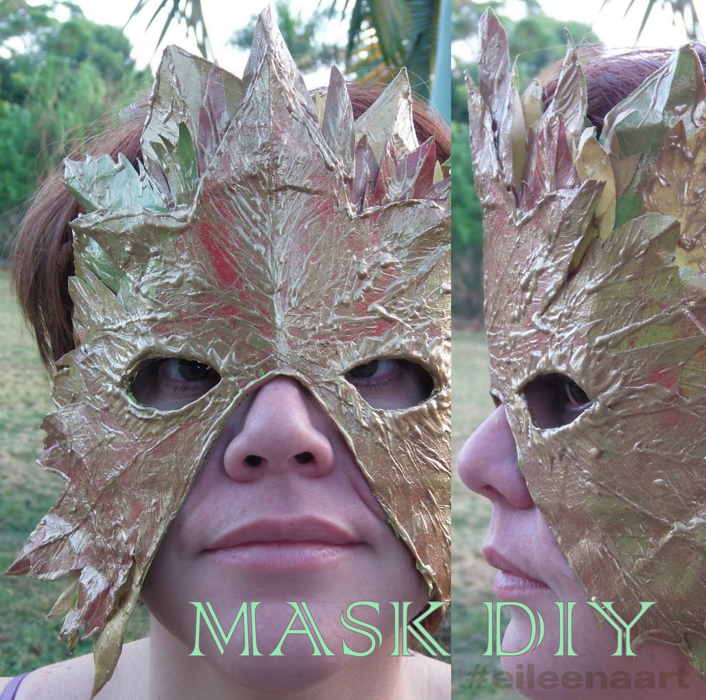 Eileen A Art : Eclectic artsy life: Mask: Fall leaves Spirit