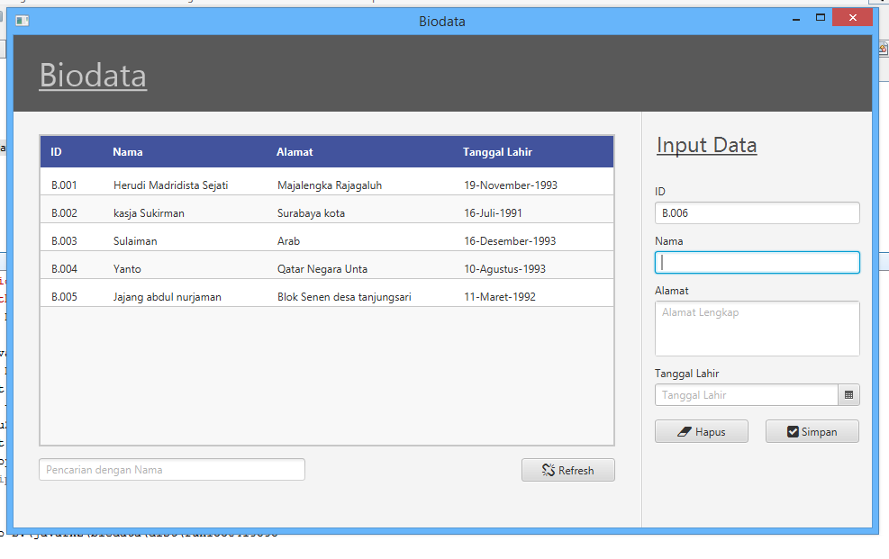 Crud Javafx