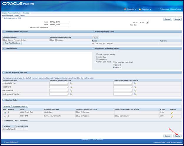 Oracle Applications: Oracle R12 Credit Card Payments Setups and Process