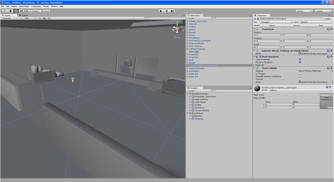 3-D Max and Unity: Unity (warehouse)