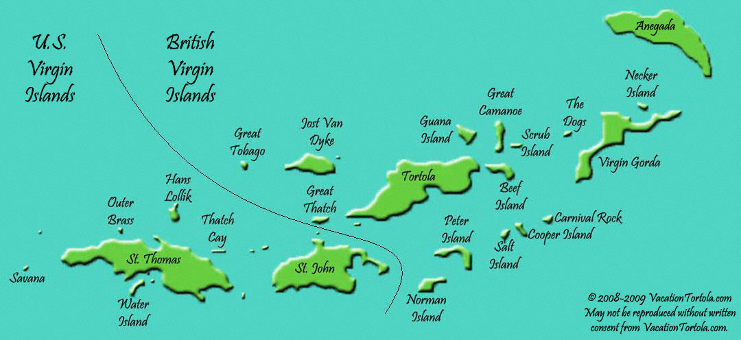 ISLAS VÍRGENES - MAPAS GEOGRÁFICOS DE LAS ISLAS VÍRGENES - Mundo Hispánico™