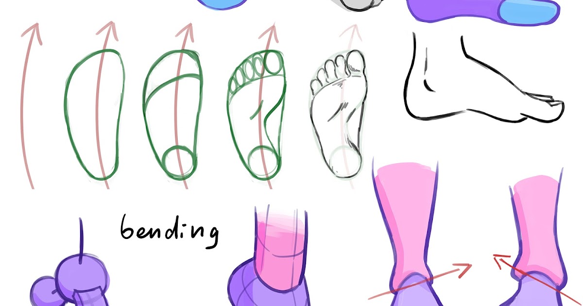 Learning drawing principles: feet