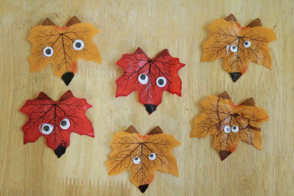 Craft Idea: Leaf Foxes | Quite Frankly She Said