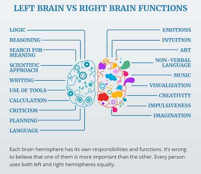 Wordless Wednesday 368 : Left Brain vs Right Brain Infographics