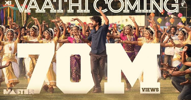 Vijay's 'Master - Vaathi Coming' song crossed over 7 crore views on YouTube