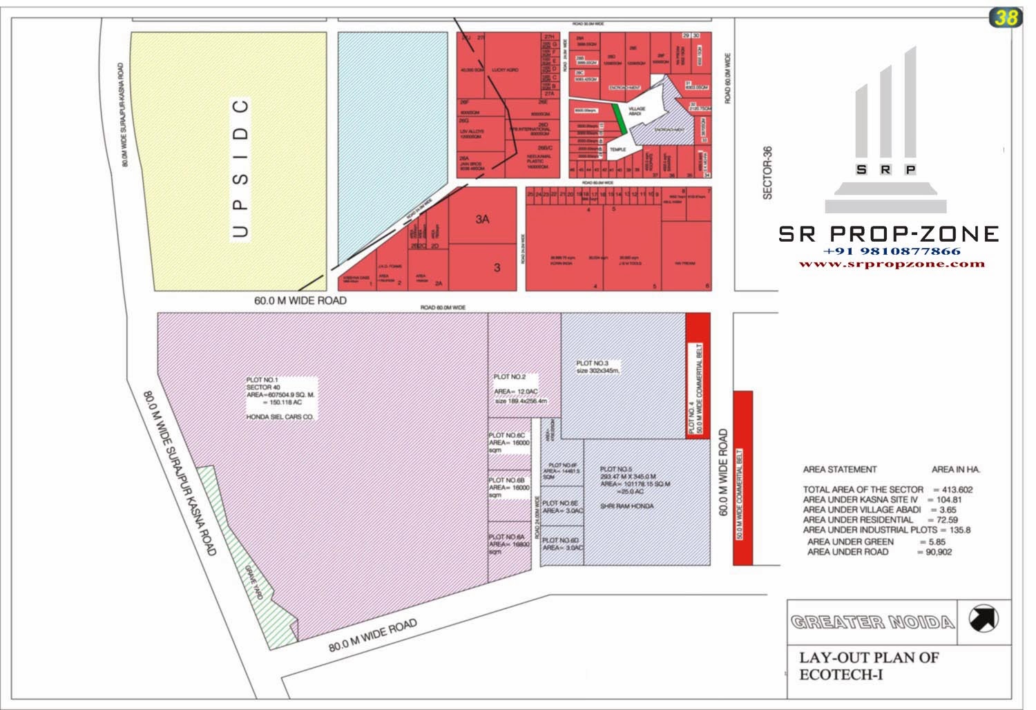 Layout Plan of Ecotech-I Greater Noida HD Map