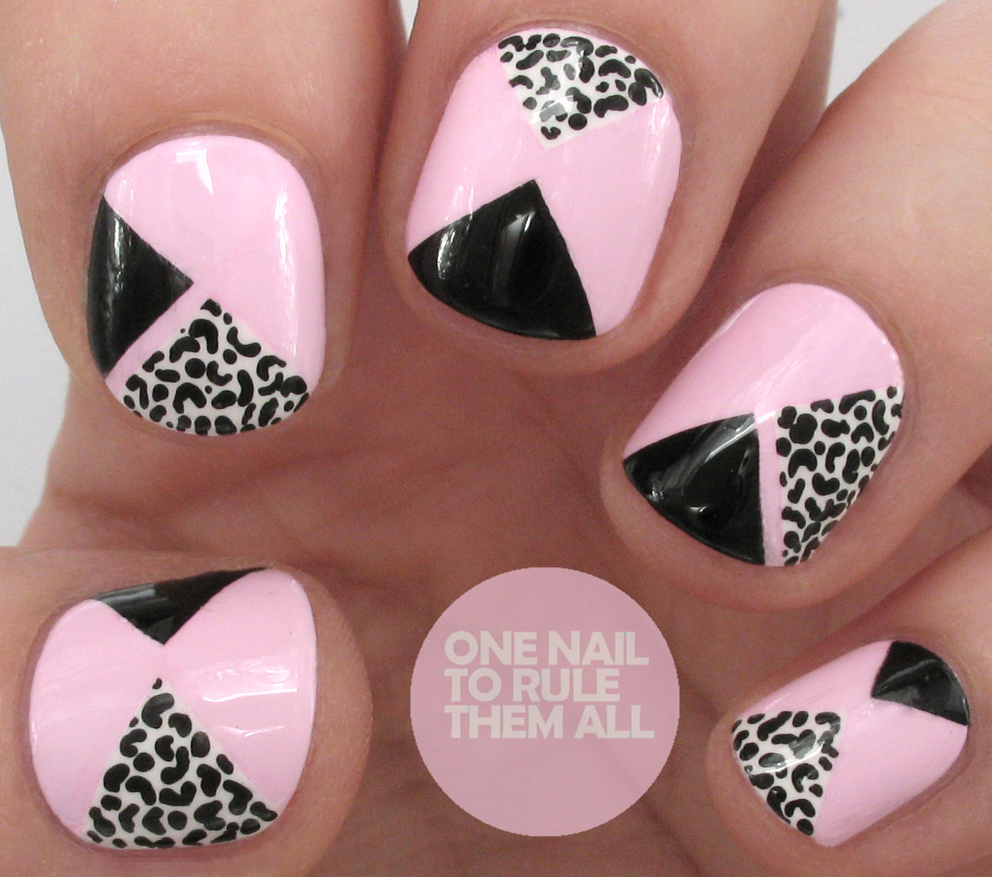 One Nail To Rule Them All: Tutorial Tuesday: Pink Geometric Leopard ...