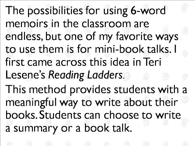 Using 6 Word Memoirs to Promote Books - Teachers Who Read