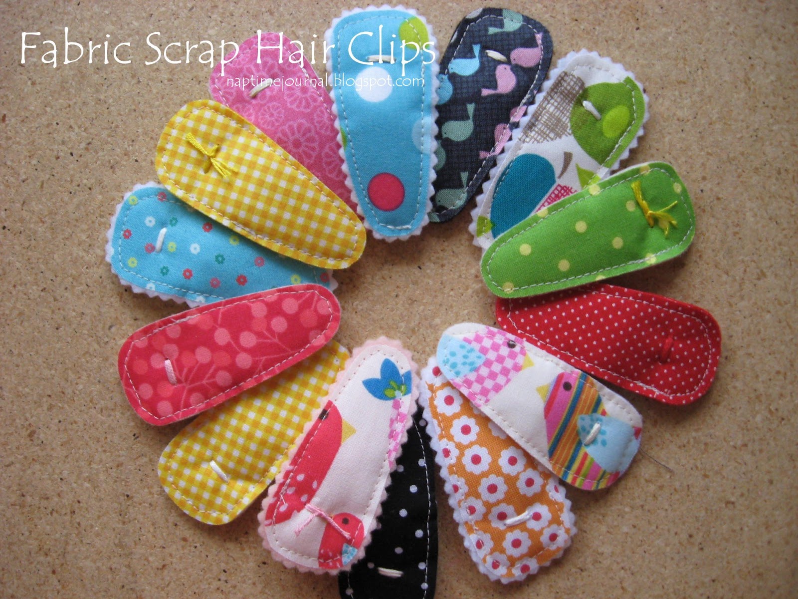 Nap Time Journal: Fabric Scrap Hair Clips