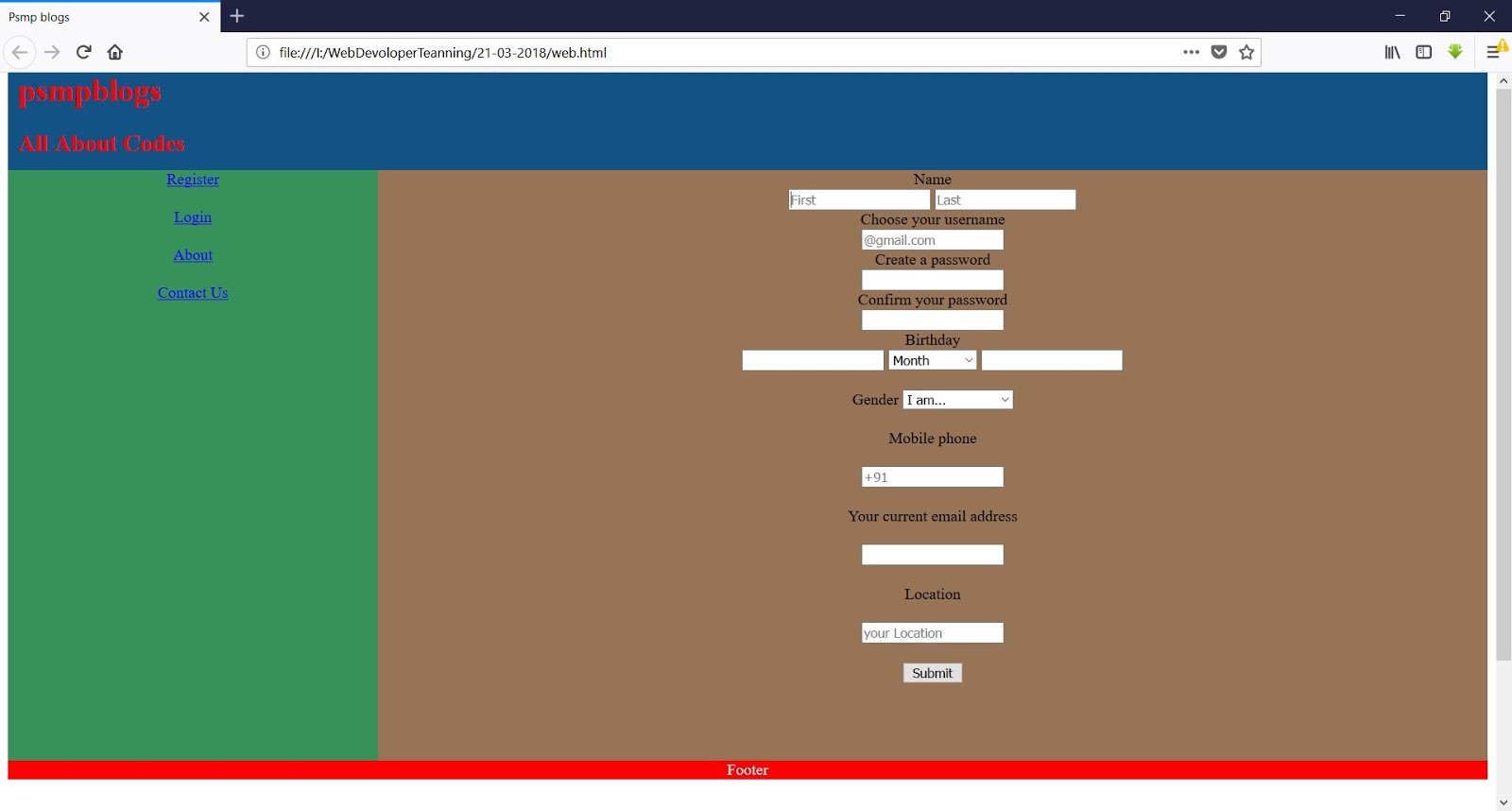 NAV WITH REGISTER FORM (header,nav,body,footer)