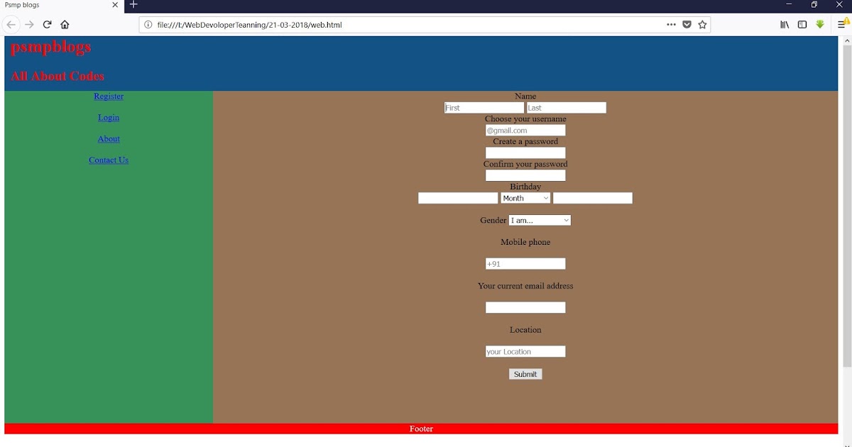 NAV WITH REGISTER FORM (header,nav,body,footer)