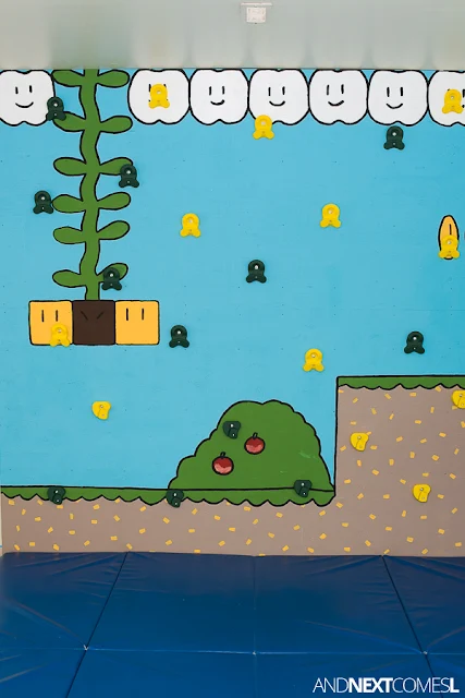 DIY Super Mario Themed Climbing Wall for Kids {How to Build a DIY ...