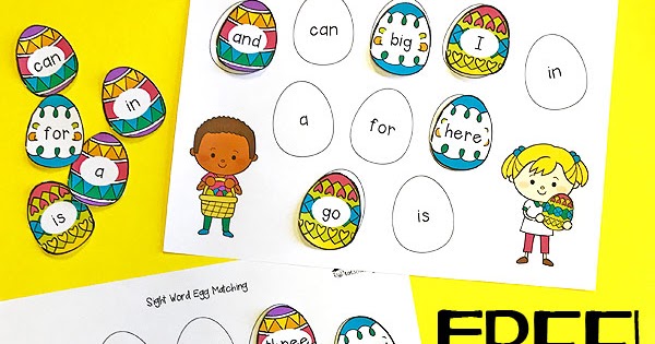 Easter Sight Word Matching | Totschooling - Toddler, Preschool ...