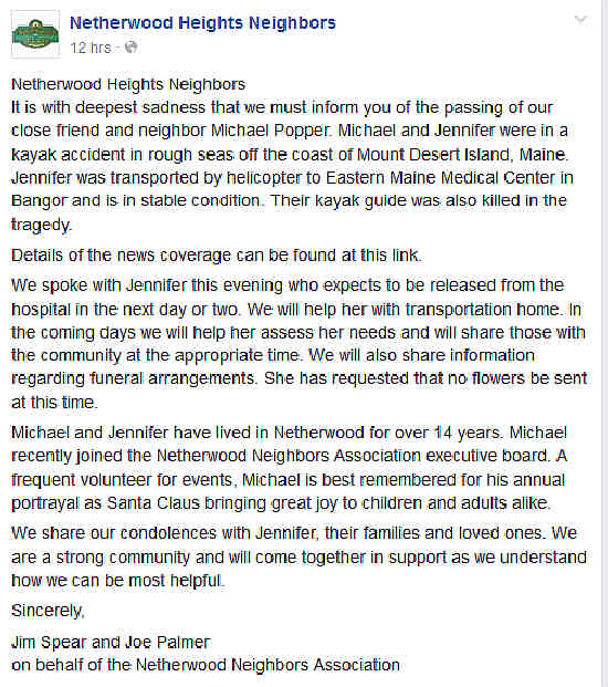 PLAINFIELD TODAY: Michael Popper dies in kayaking accident