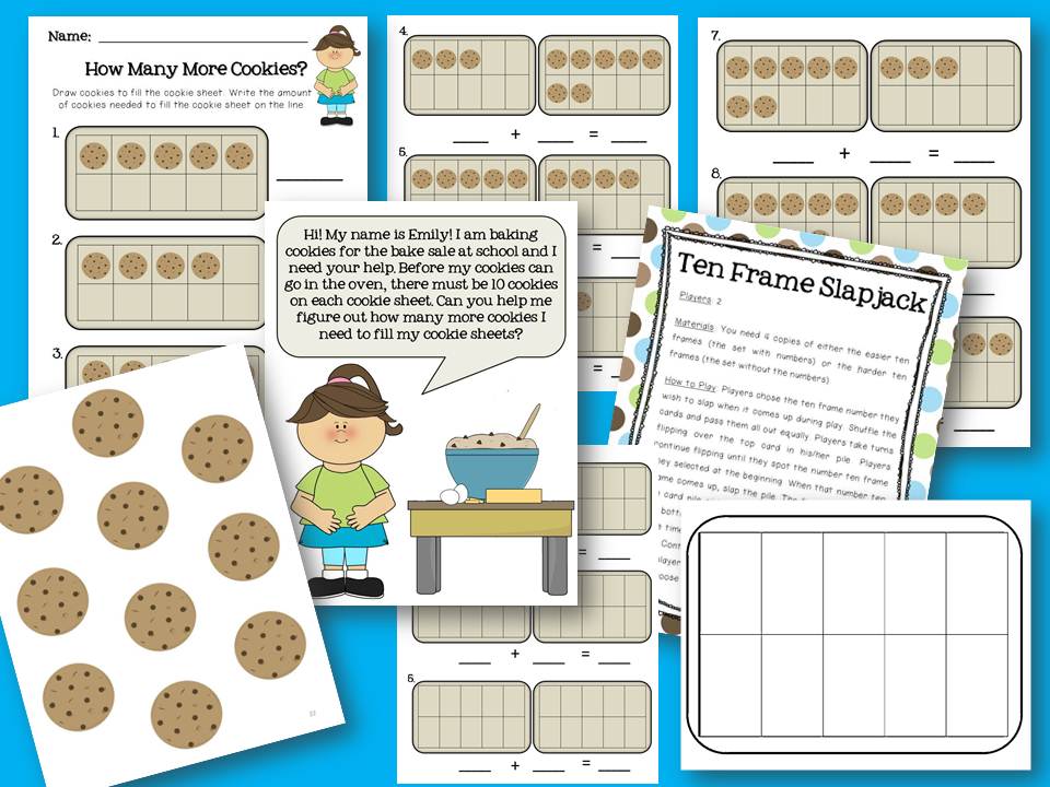 Meet Miss Parker: Cookie Ten Frames - Making Sums of 10 COMMON CORE Aligned