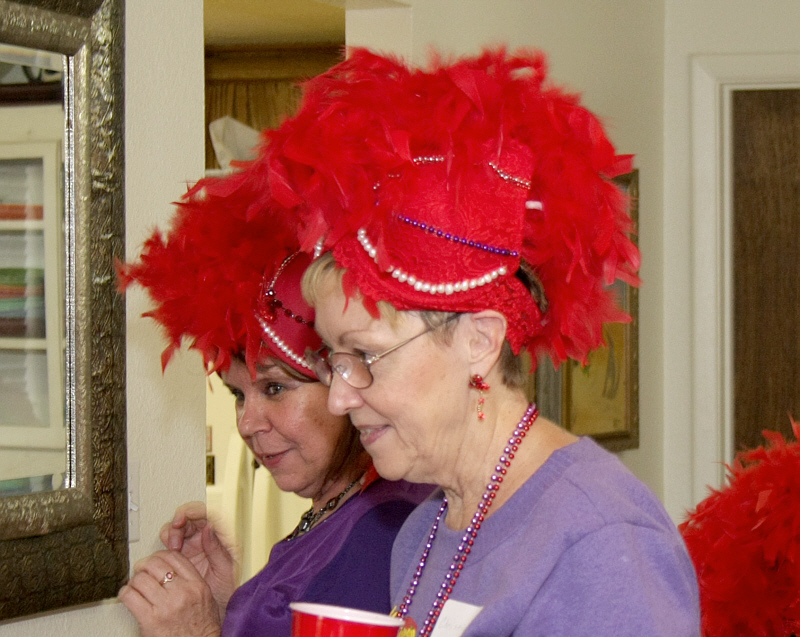 Carla's blog: Red Hatters Create Red Bra Hats