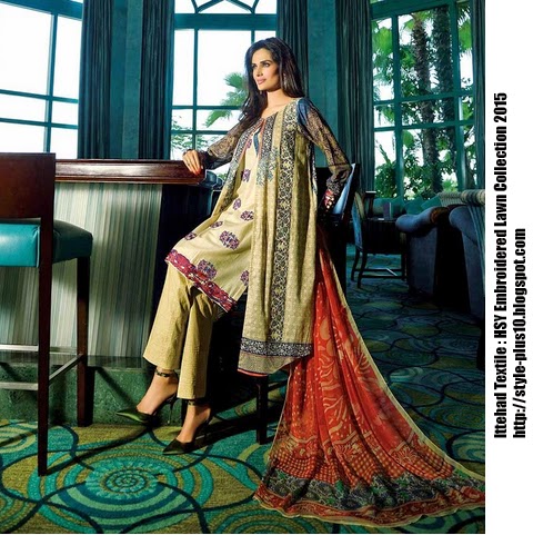 Ittehad Textile : HSY Embroidered Lawn Collection 2015 ( Three Piece ...