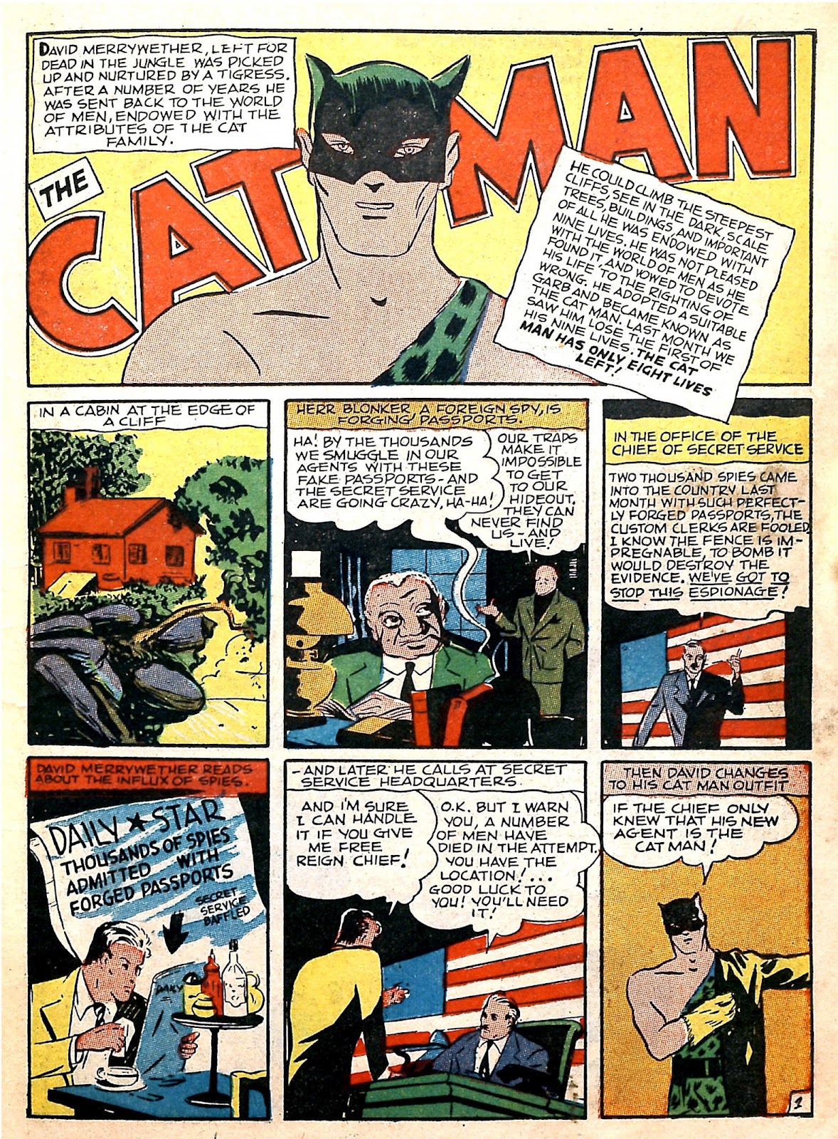 Four-Color Shadows: The Cat Man-Irwin Hasen-1940