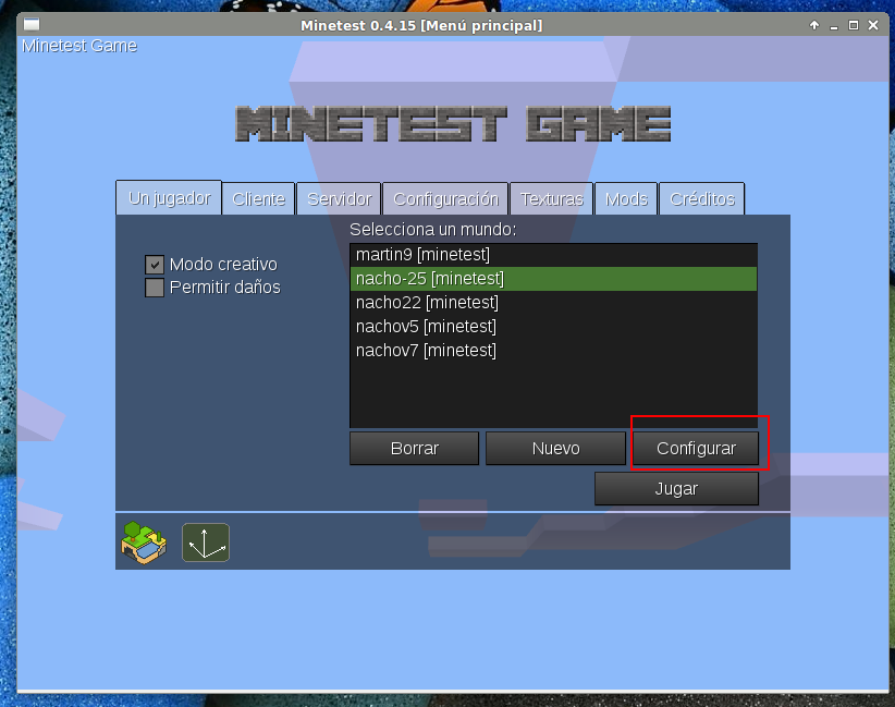 Cotidiana Place: Minetest: juego de sandbox de bloques libre