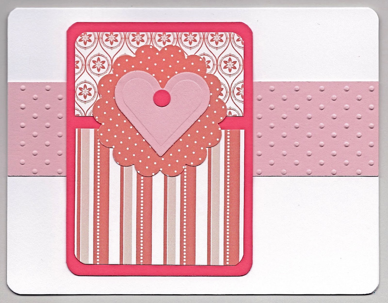 Mostly Markers - Cards: Pink Circles and Stripes with Heart