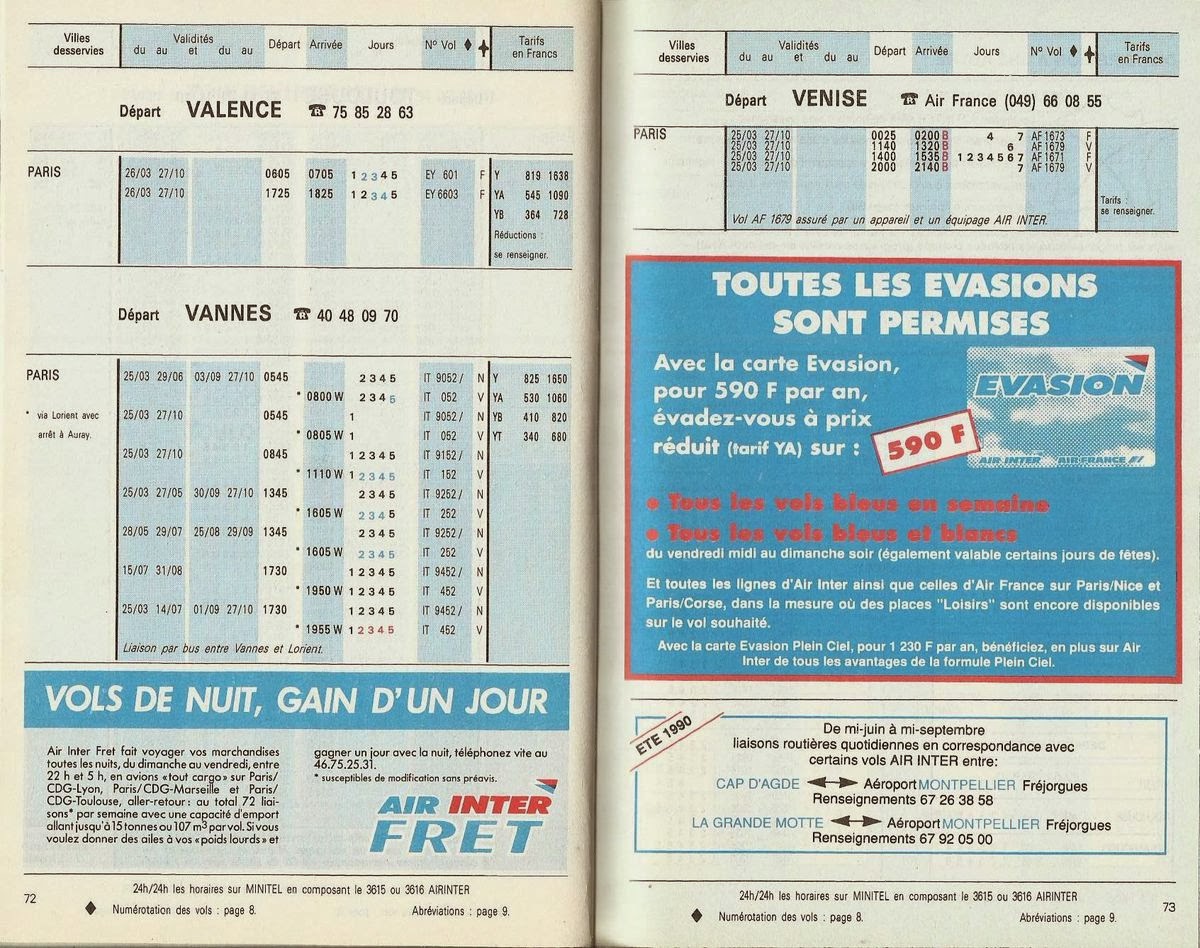 Airline memorabilia: Air Inter (1990)