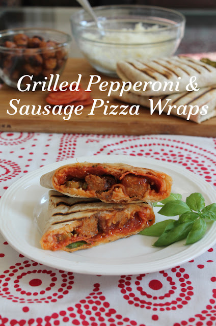 Food Lust People Love: Grilled Pepperoni and Sausage Pizza Wraps
