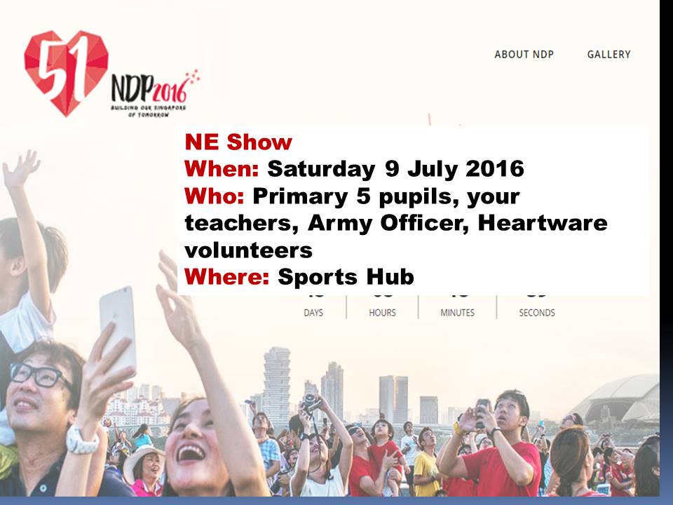 Our NE Journey ( From 2016 ): Primary 5 NE Show
