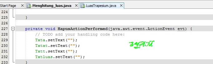 Menghitung Luas Trapesium Menggunakan Java GUI Form