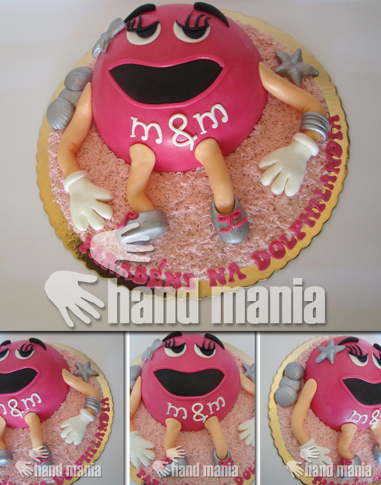 Hand Mania Bolos: #660 Bolo M&M rosa