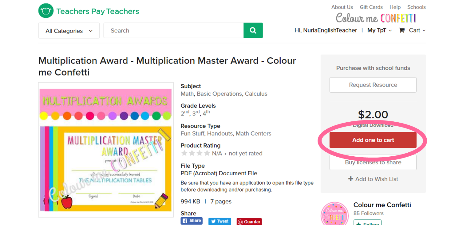 Guía TpT Guide ♥ 2 - Colour me Confetti