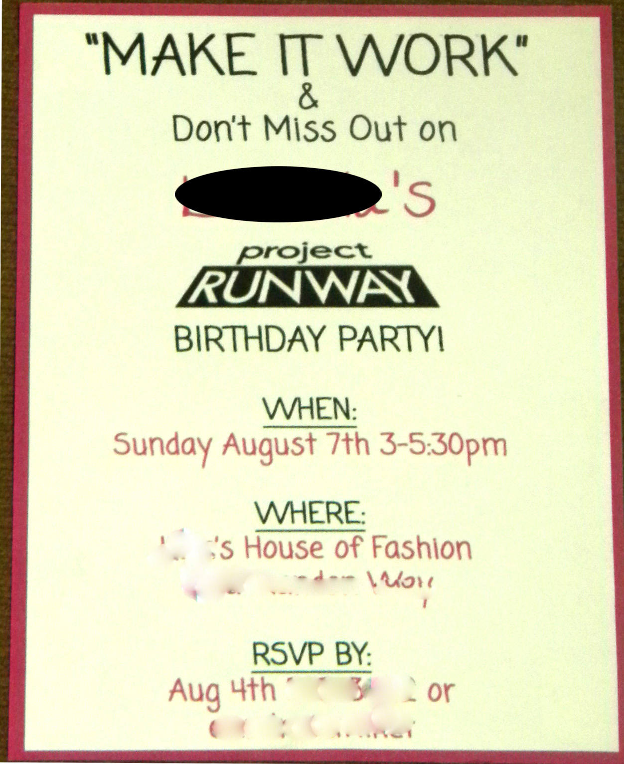 Just A Frugal Mom: Project Runway Birthday Party