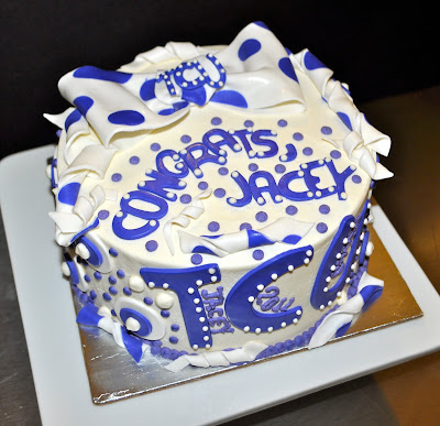 Leah's Sweet Treats: Polka Dot TCU Graduation Cake