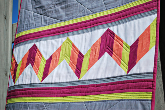 Bijou Lovely: neon chevron quilt.