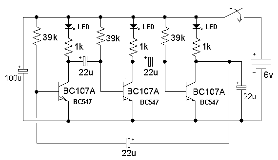 Skema lampu led berjalan | Elektronika Analog dan Digital