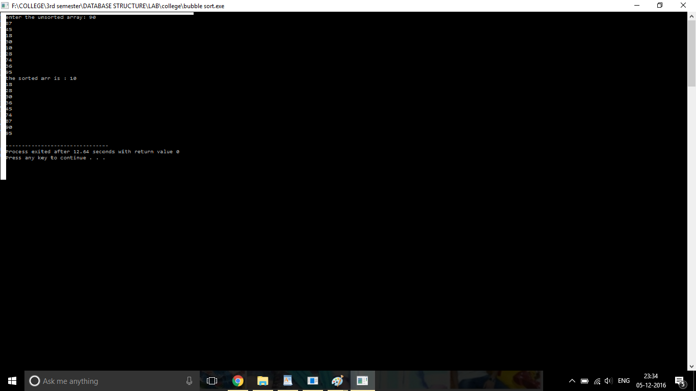 CODING BCA.: BUBBLE SORT