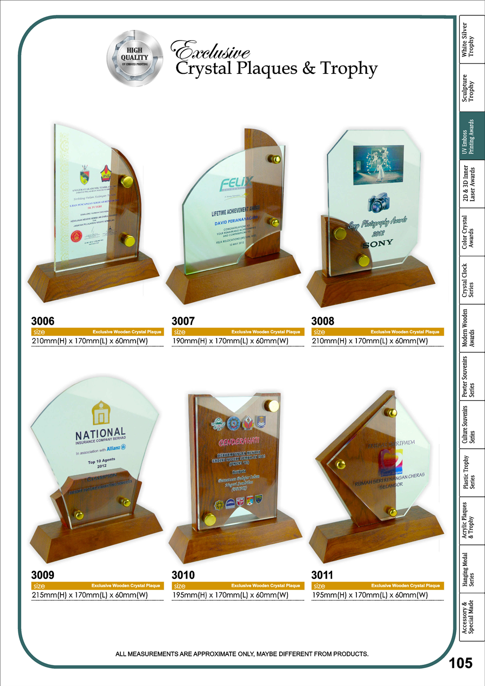 CRYSTAL PLAQUE | Trophy Supplier | Trophy Malaysia | Plaque Malaysia ...