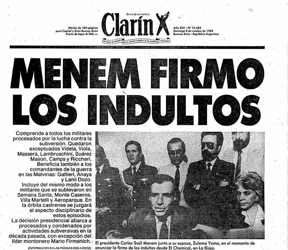 CiviBlog: Los indultos durante la presidencia de Menem