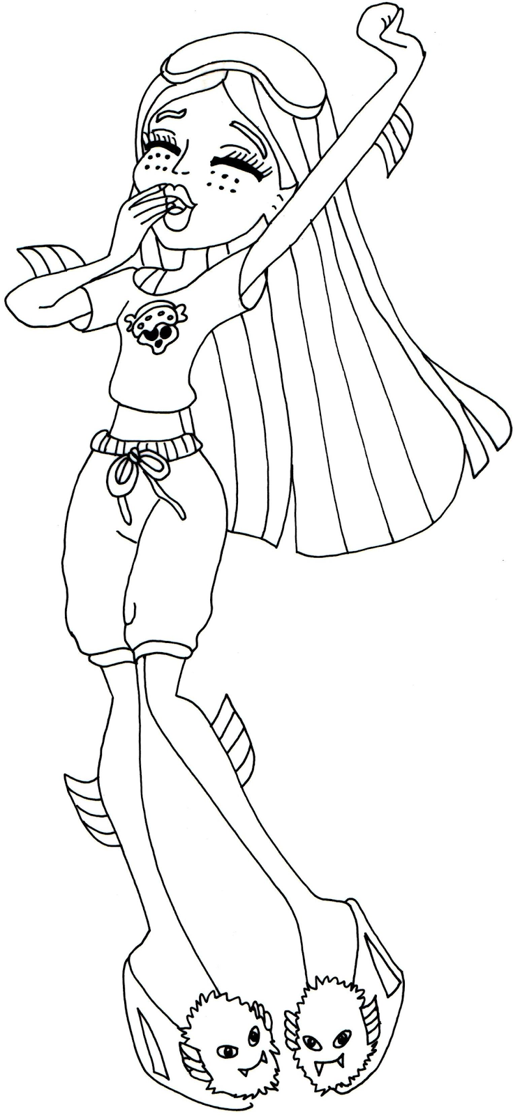 Monster High Lagoona Body Base Sketch Coloring Page