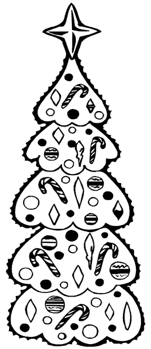 Dibujos para colorear de Abetos, arbol de navidad | Trato o truco