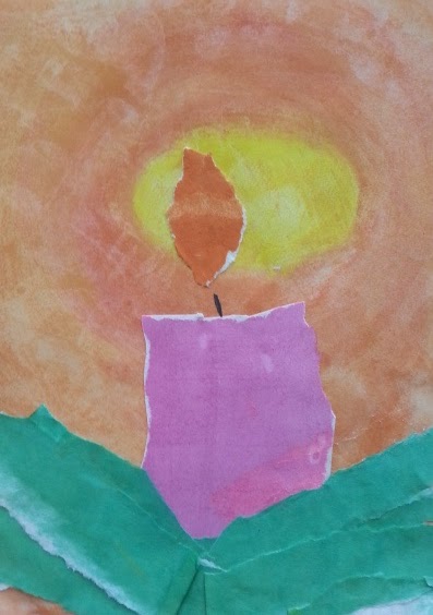 a faithful attempt: Torn Paper Collage Candles