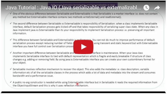 Java Ee Java Tutorial Java Io Java Serializable Vs Externalizable Serialization Vs
