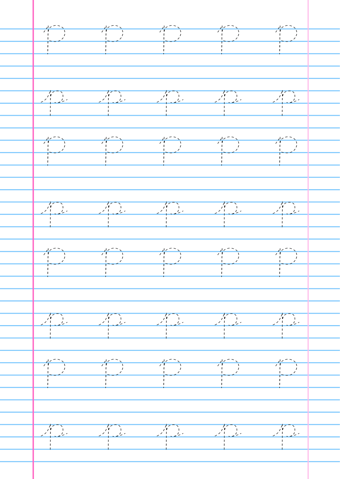 Activity letter P dotted to cover | to print