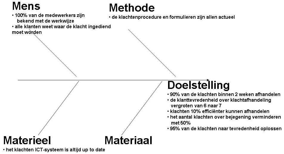 Doelstellingen en acties/ middelen - het visgraatdiagram