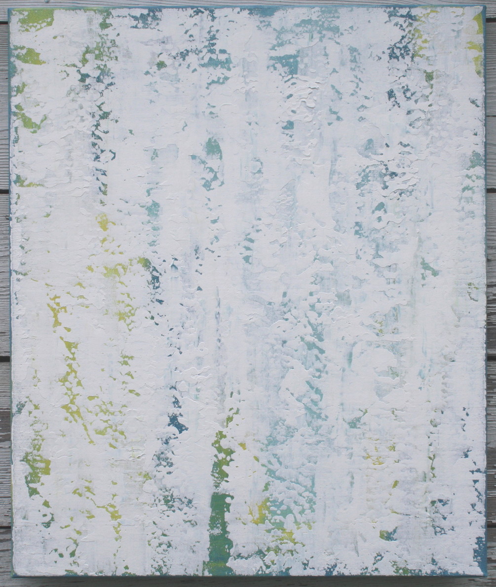 Sage Mountain Studio: White Abstract Painting - White