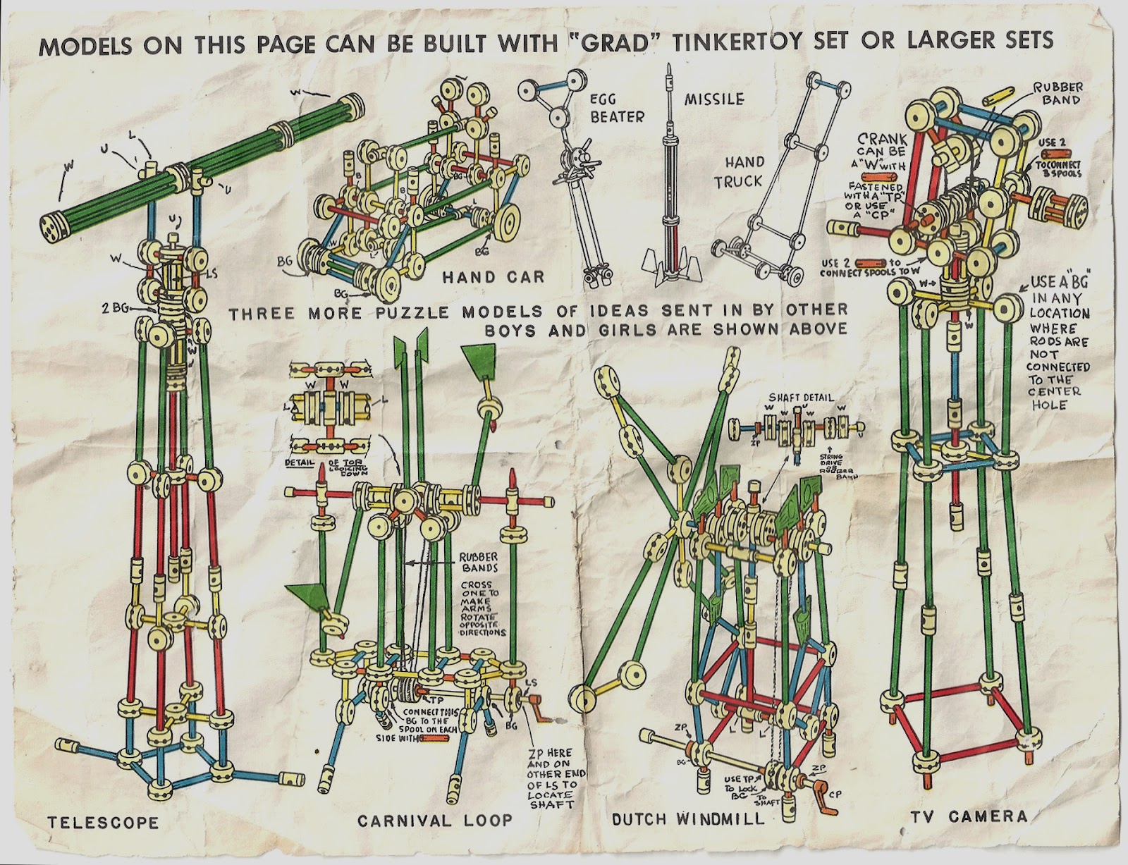Tinkertoys instruction page | Tinker toys, Creative toy, Toys