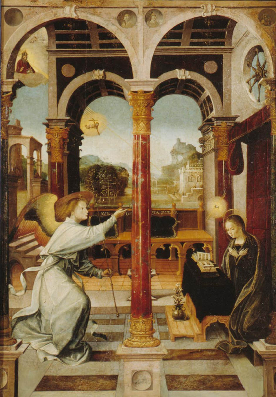 MUSEO DE LOS PASILLOS.: RENACIMIENTO. ANUNCIACIÓN DE ALEJO FERNÁNDEZ.