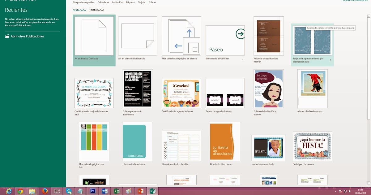 Plantillas de Publisher.