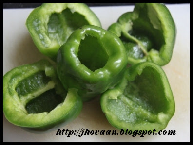 Jhovaan - Meal (in Konkani): Recipe: Stuffed Capsicum (with leftover mince)